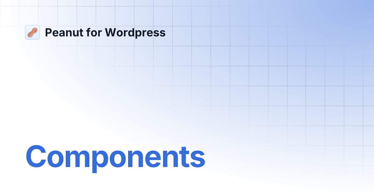 Components | Peanut for Wordpress